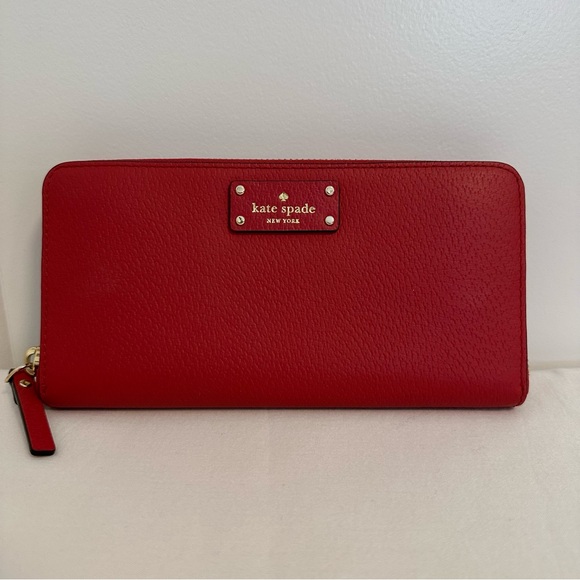 kate spade | Bags | Kate Spade Red Wallet Sleek Minimalist Design ...